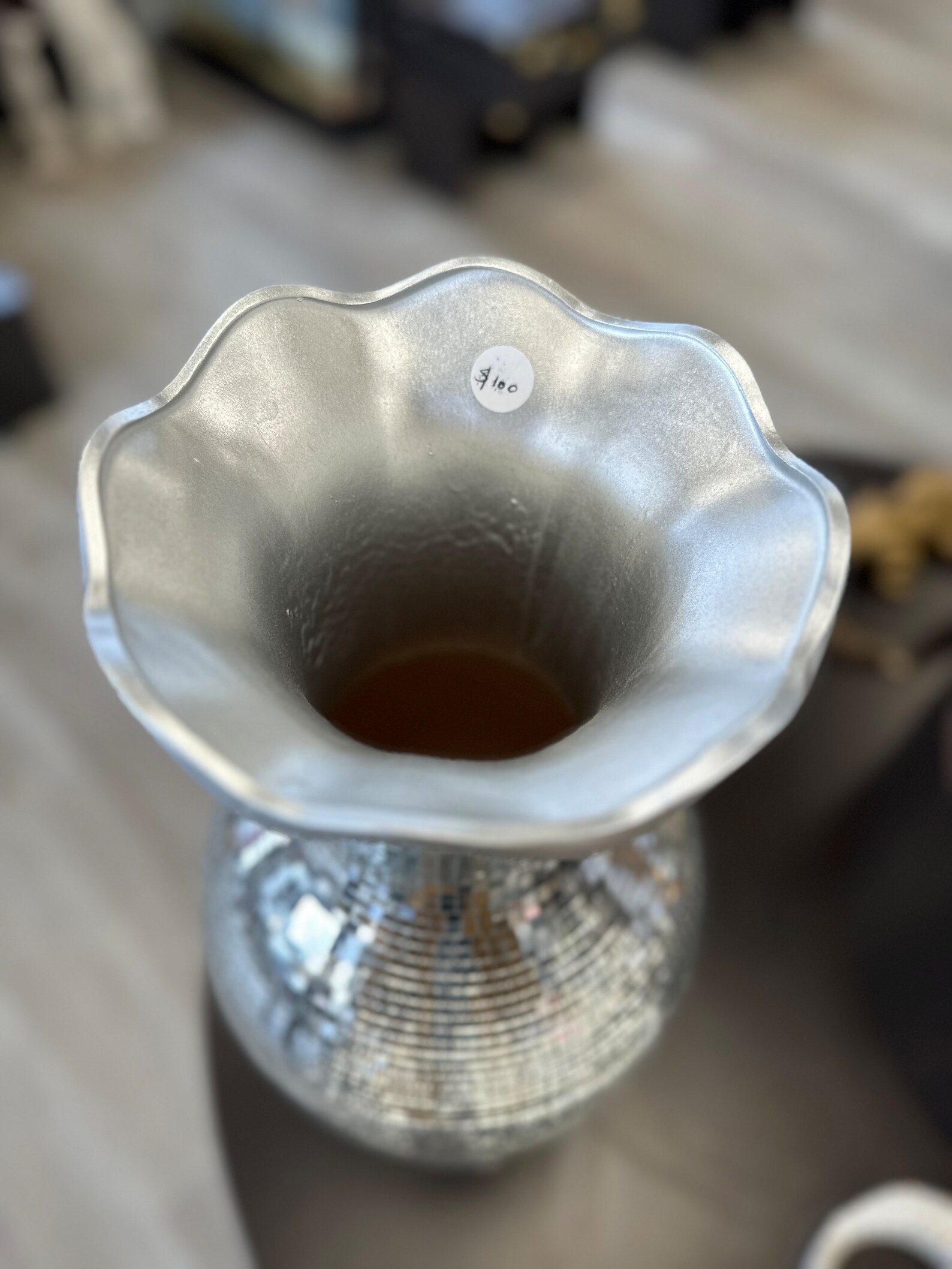 Silver Mirrored Vase/ Reflective Large Vase/ Silver Large Vase/ Silver ...