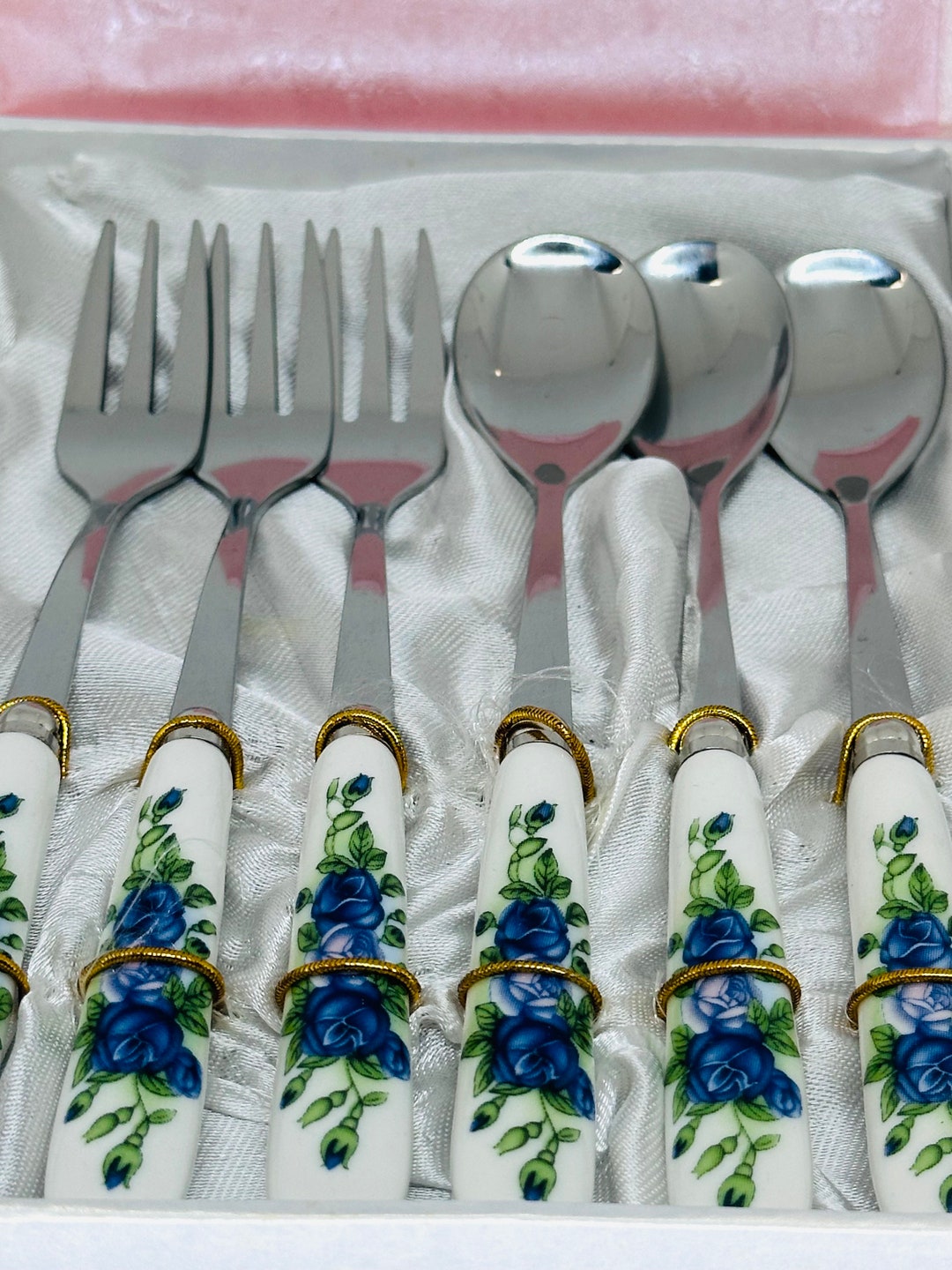 Elegant Dessert Cutlery Set With Floral Design/ Dessert Cutlery/ Unique ...