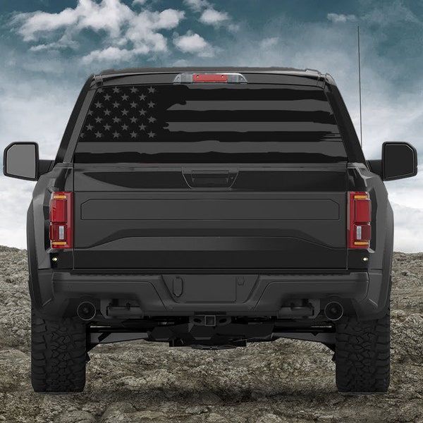 American Flag Black and White Rear Window Decal - Etsy