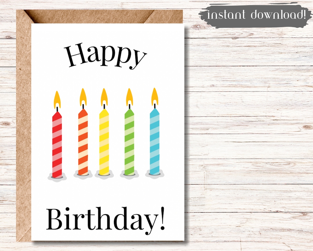 Printable Birthday Card Happy Birthday Card Card for - Etsy