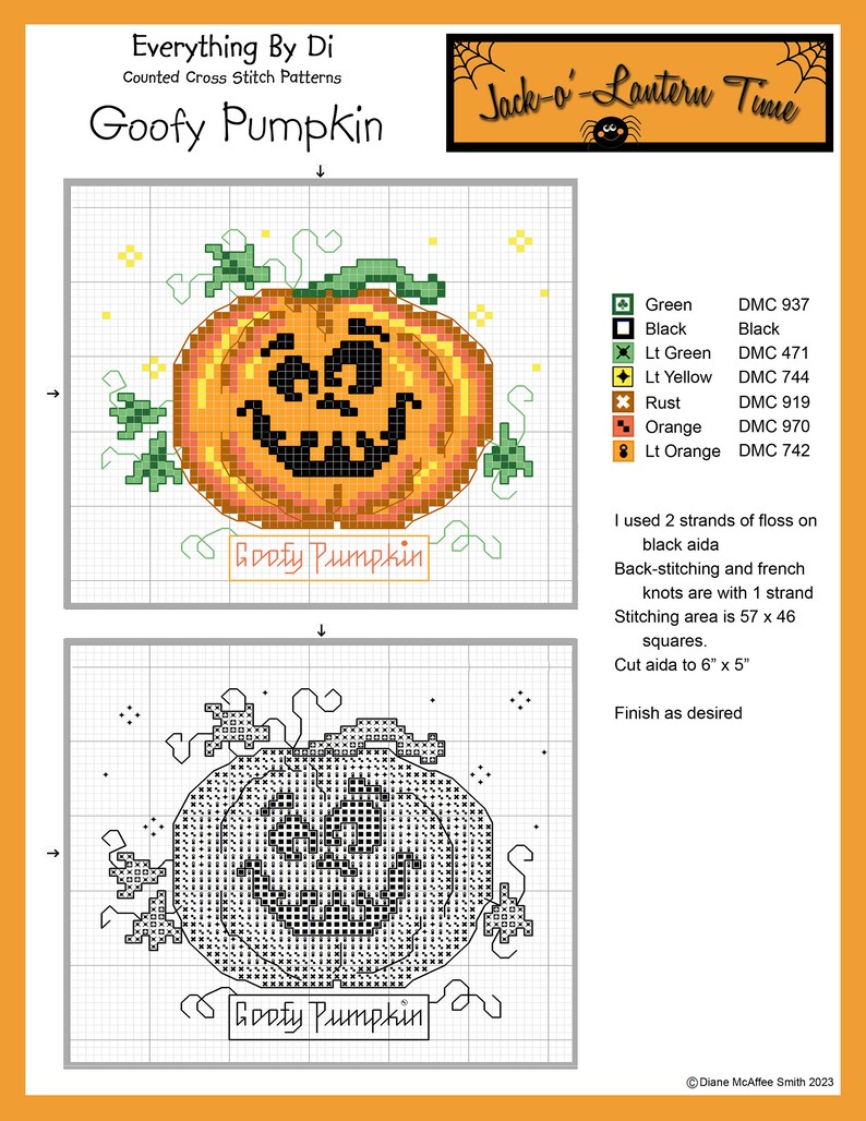 Halloween Pumpkin Cross Stitch Patterns PDF Jack-o'-lanterns - Etsy