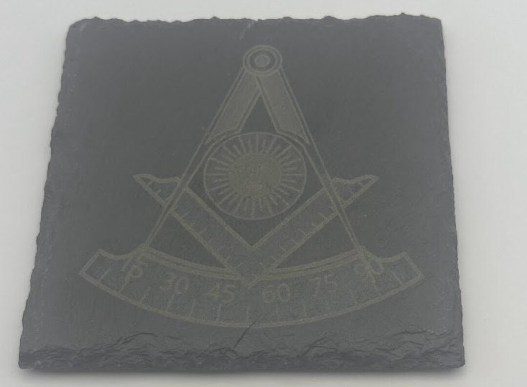 Elegant Stone Coaster Set - Masonic Past Master Design, 4-piece Set for ...