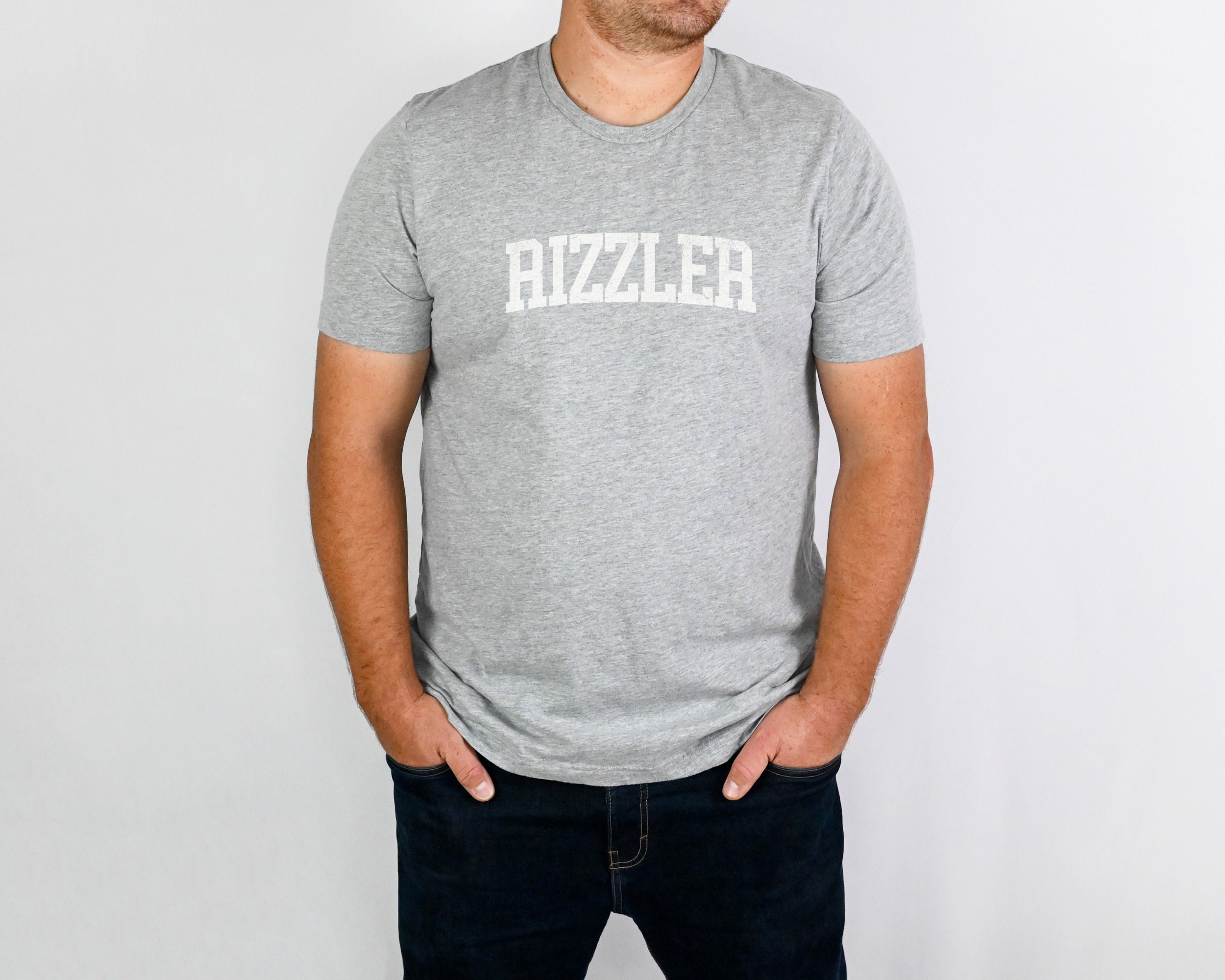 Rizzler White Letters Unisex, Trendy Shirt, Unisex, Gift for Boyfriend ...