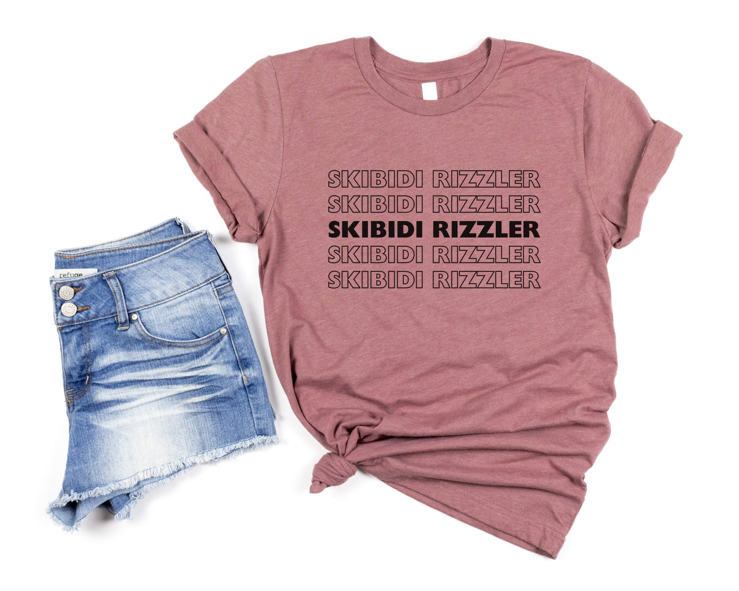 Skibidi Rizzler Black Letters Shirt, Trendy Shirt, Unisex, Gift for ...