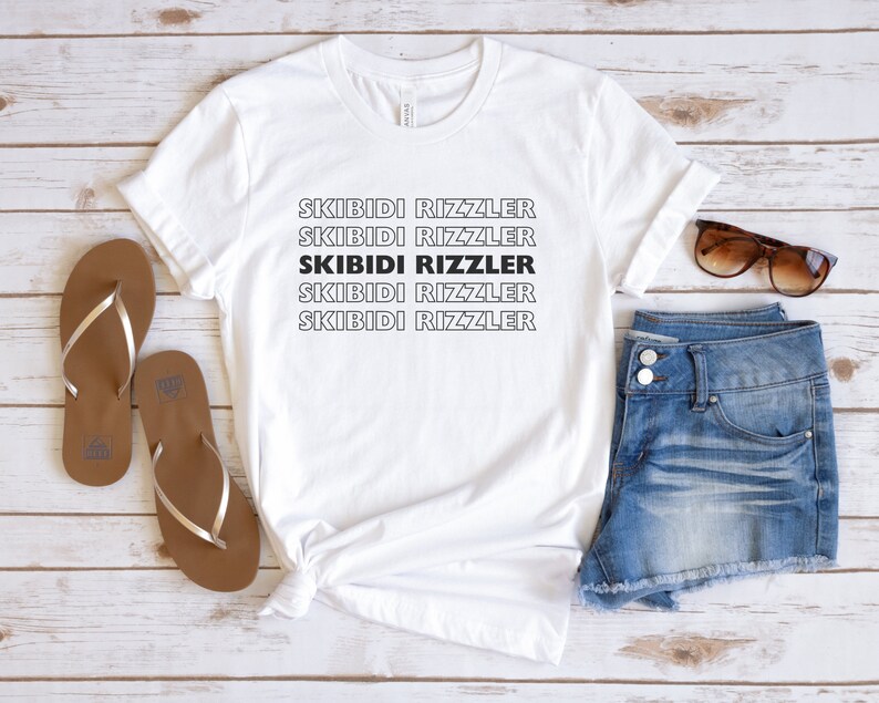Skibidi Rizzler Black Letters Shirt, Trendy Shirt, Unisex, Gift for ...