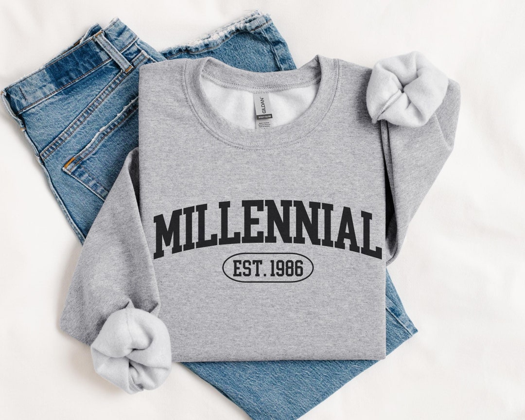 Millennial Custom Sweatshirt, Custom Year Unisex Shirt, Personalized ...