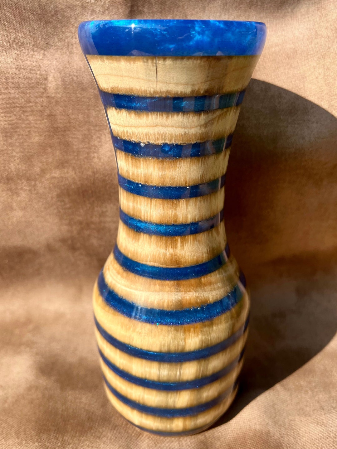 Blue Denim Resin/epoxy & Wood Vase - Etsy
