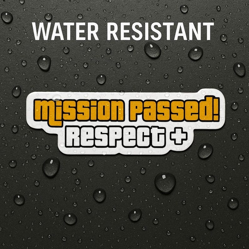 Mission Passed Respect+ Sticker – Funny Gamer Vinyl Decal | GTA ...