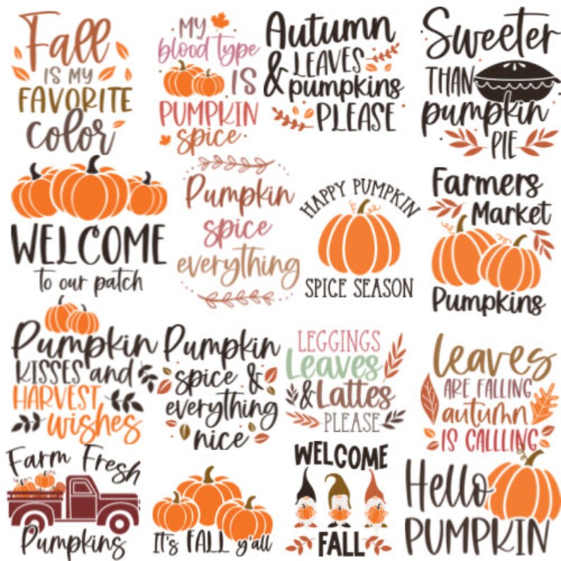 16 Fall Digital Downloads, Instants Downloads, Seasonal, Fall, PNG, SVG ...