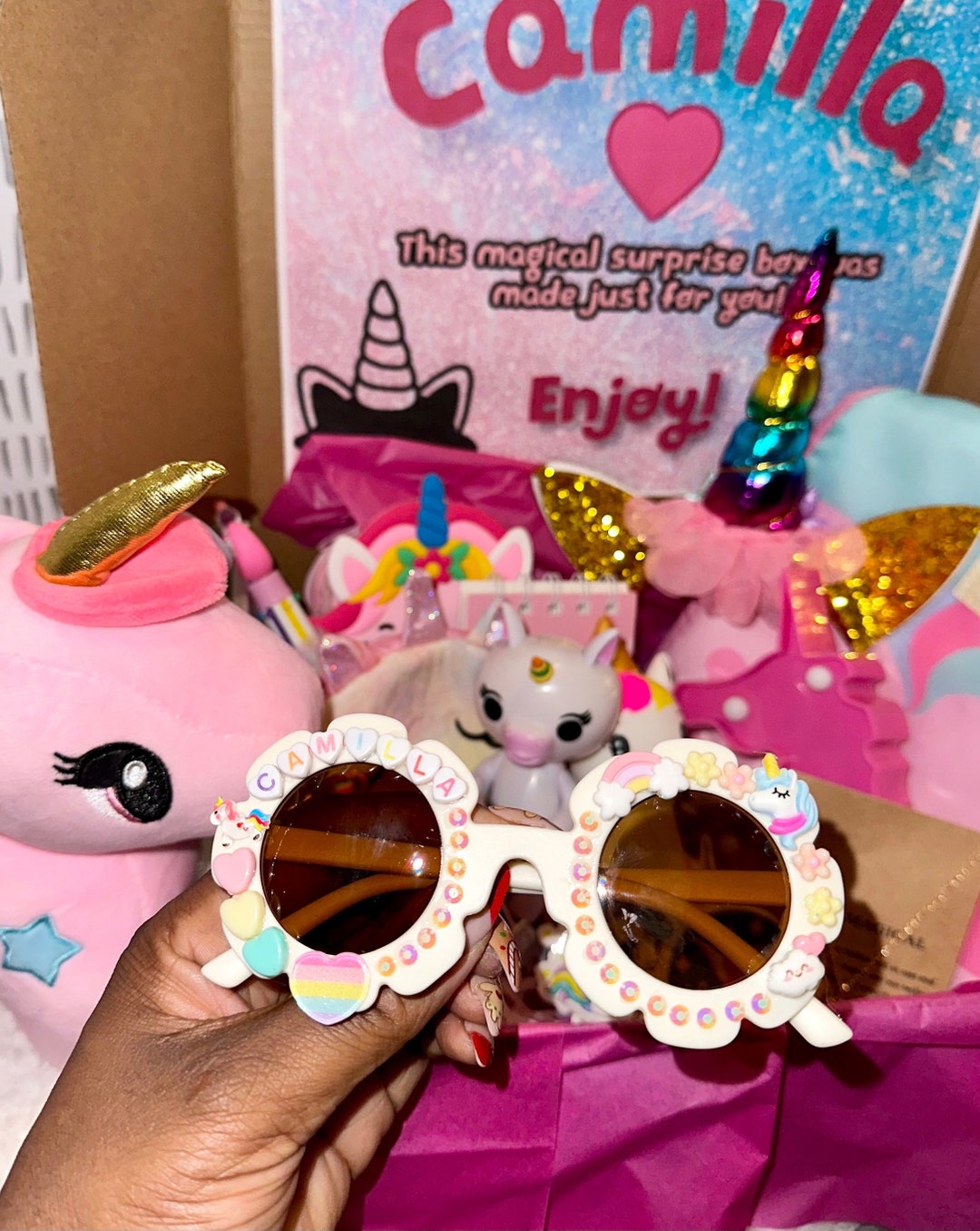 Custom Unicorn Gift Box for Girls Personalized Unicorn Sunglasses ...