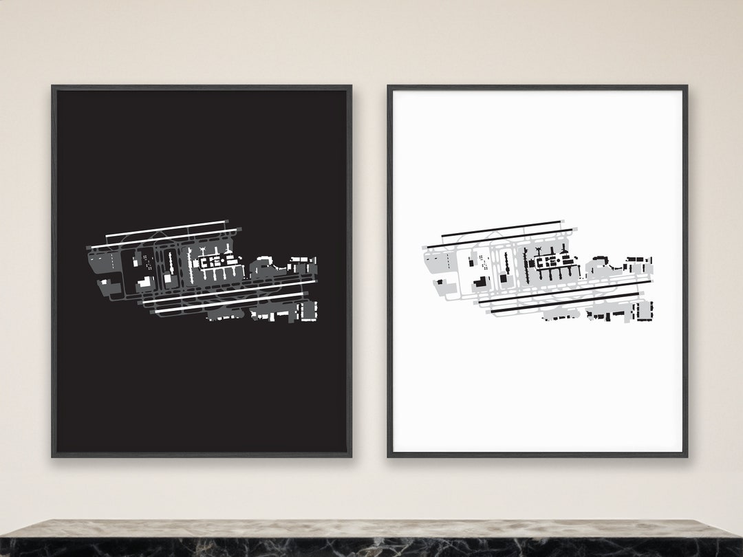 Minimalistic LAX Los Angeles Airport Map Poster Perfect Wall Art ...