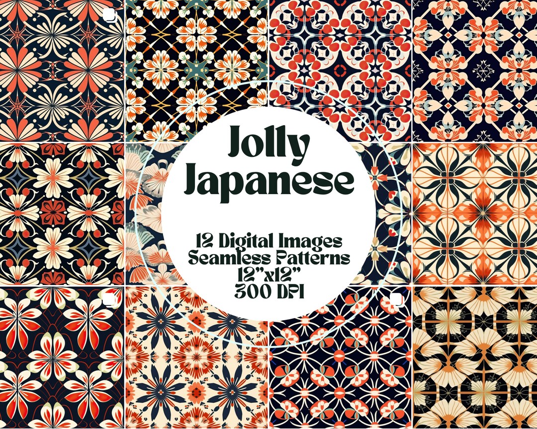 Jolly Japanese Seamless Paper / Pattern printable Japanese Fabric, Jpeg ...