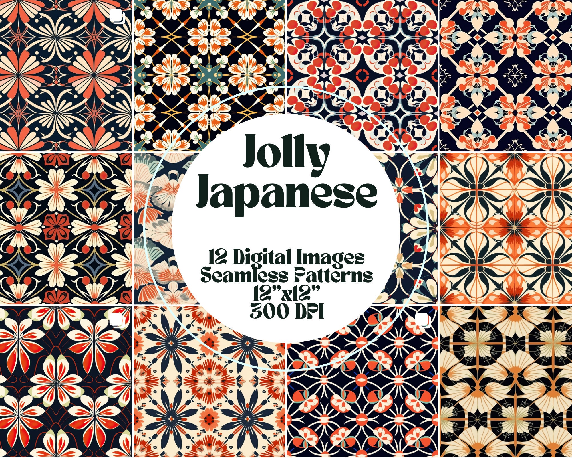 Jolly Japanese Seamless Paper / Pattern printable Japanese Fabric, Jpeg ...