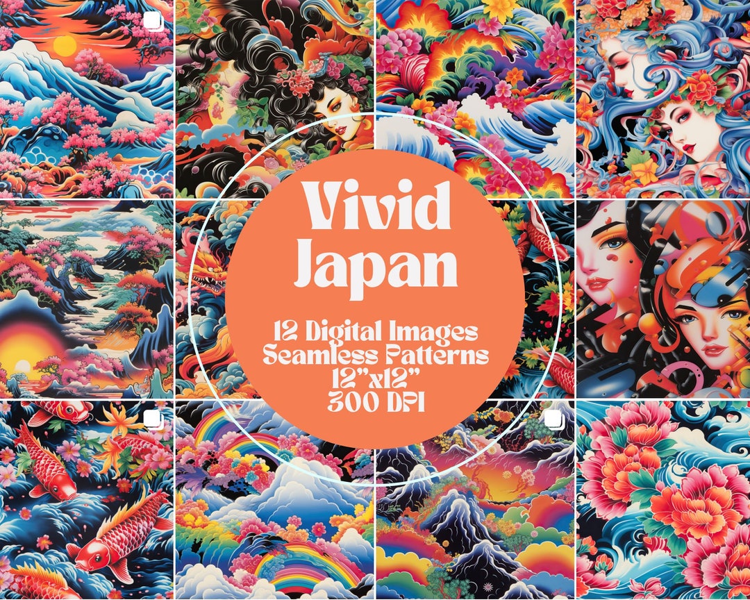Vivid Japan Seamless Paper / Pattern printable Colorful Japanese Paper ...