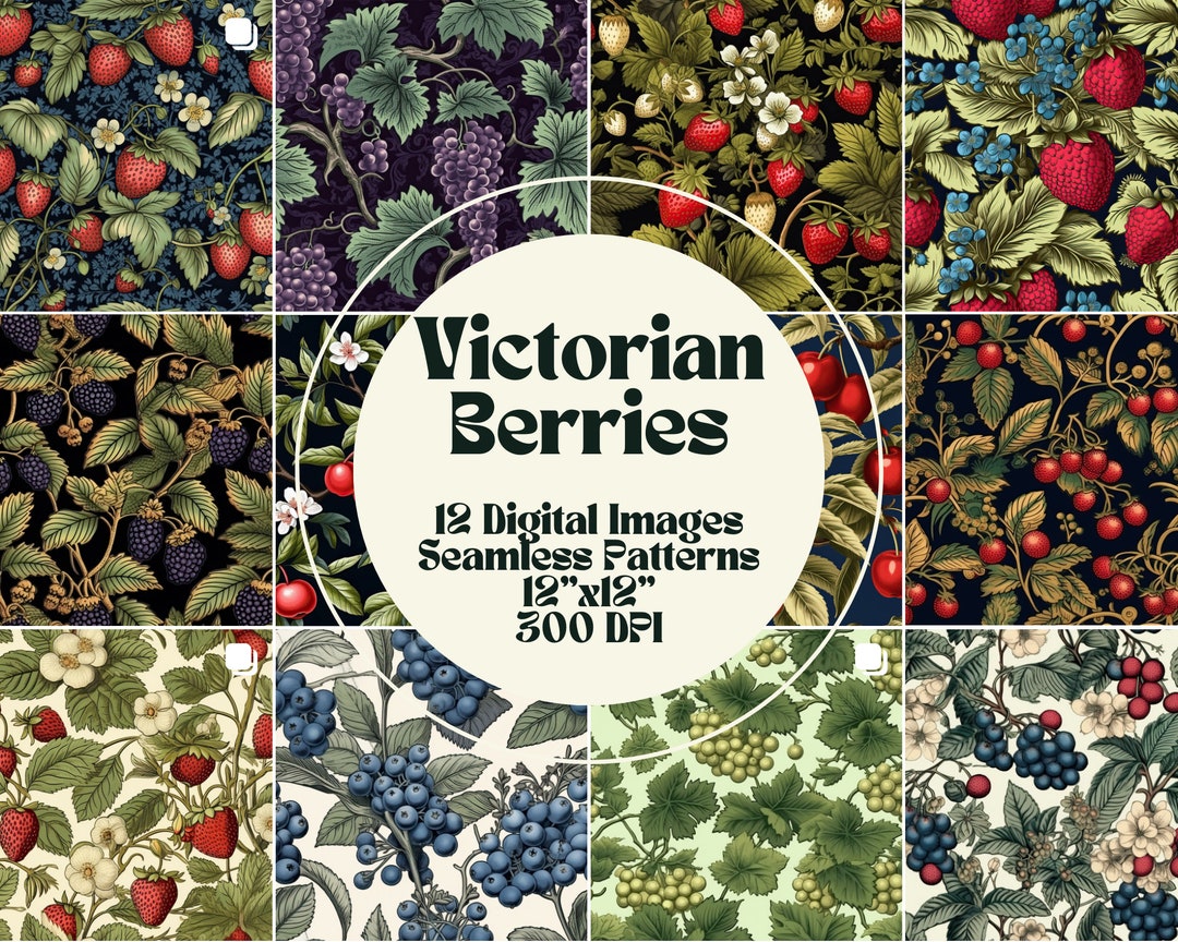 Victorian Berries Seamless Paper / Pattern printable - Etsy