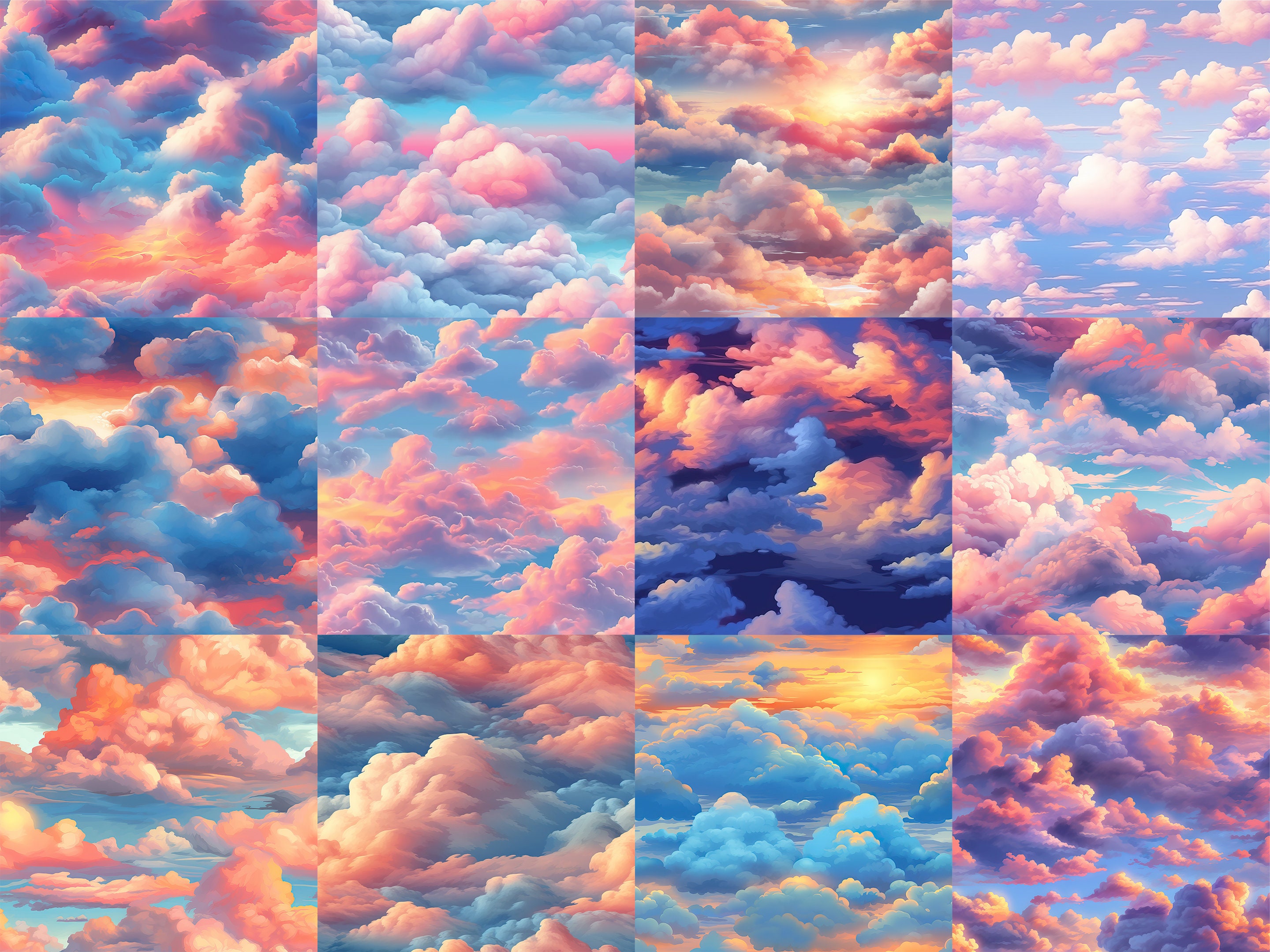 Glowing Clouds - Seamless Paper / Pattern - Etsy