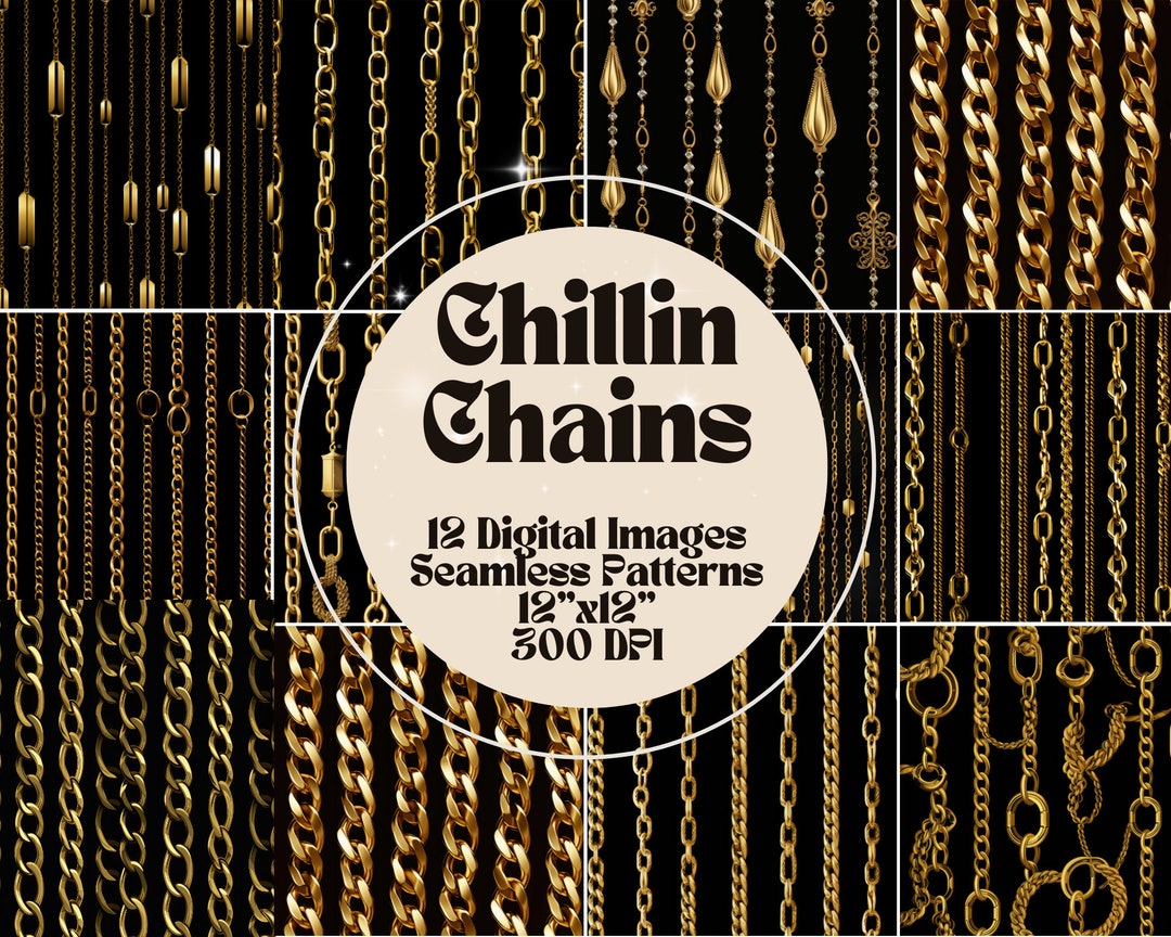 Chillin Chains Seamless Paper / Pattern printable Gold Chain Art Paper ...