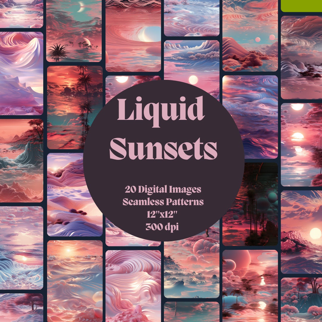 Liquid Sunsets -seamless Paper / Pattern (sunset Seamless Pattern ...
