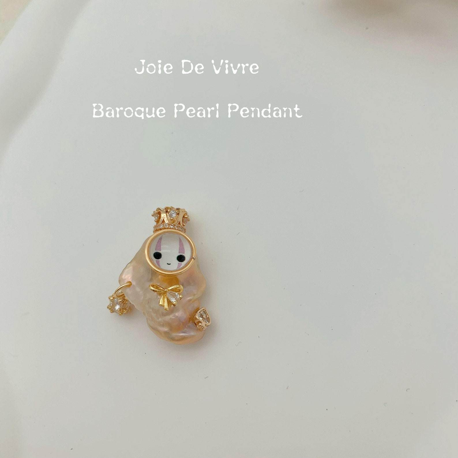 Natural Baroque Pearl Necklace Pendant Devil Angelno - Etsy