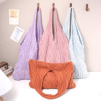 Handmade Crochet Tote Bag: Recycled Cotton Yarn Mini Bag - Etsy