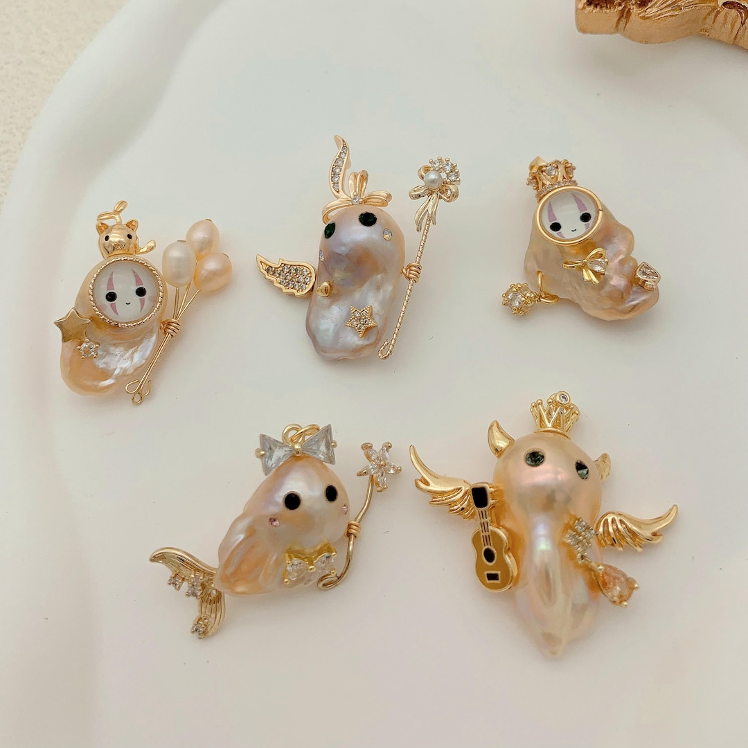 Natural Baroque Pearl Necklace Pendant, Devil Angel,no Face,birthday ...