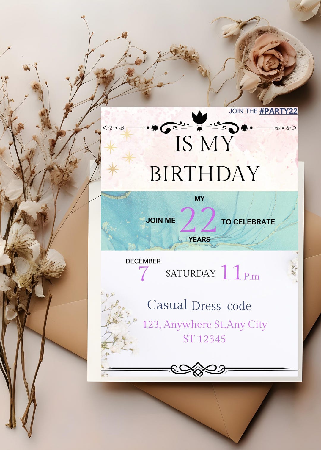 Editable Birthday Invitation and Wish List - Etsy