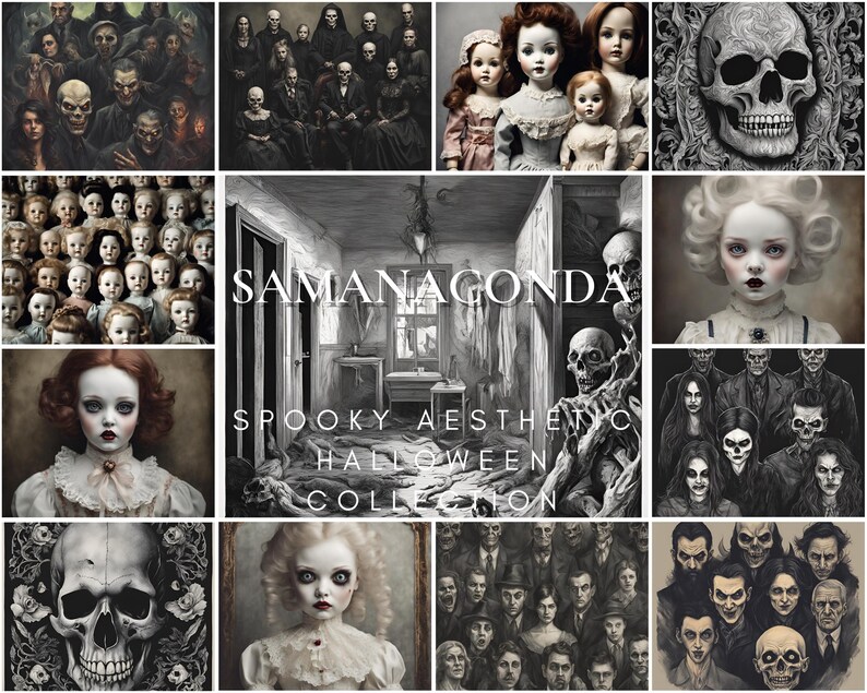 Spooky Aesthetic Halloween Prints Haunted Portraits 20 Classic Villain ...