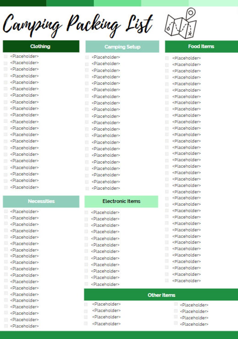 Camp Checklist Editable RV Checklist Before Leaving Packing List What ...