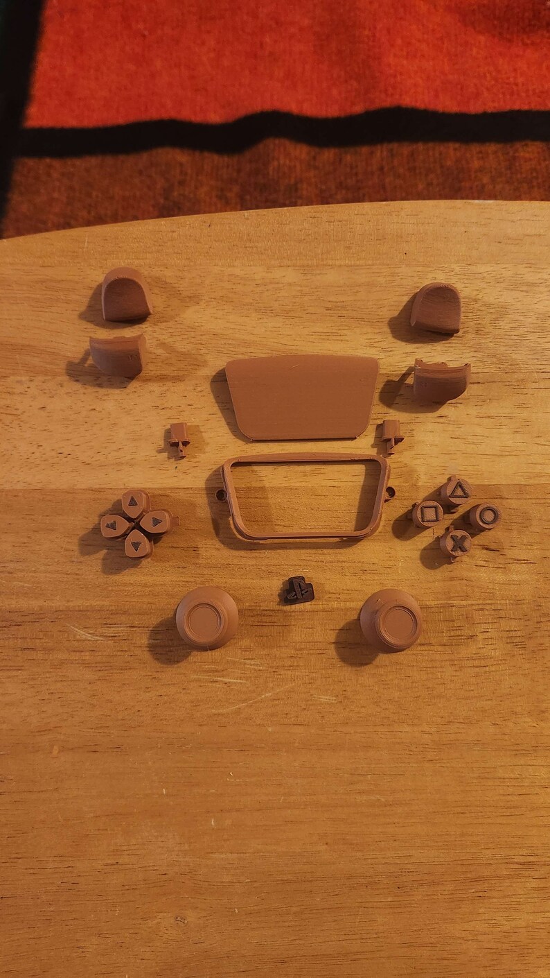 Real Wooden Pla Ps5 Controller Shell Full Button Replacement 3d Printed ...