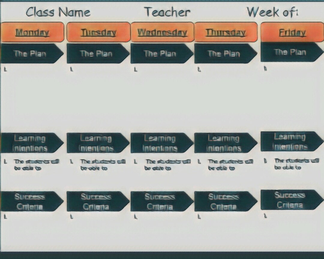 Weekly Lesson Template - Etsy