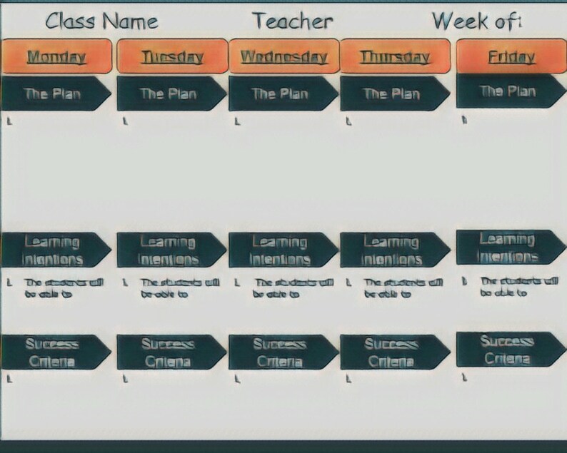 Weekly Lesson Template - Etsy