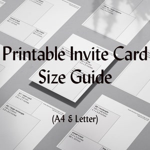 Printable Invite Card Size Guide - A4 and Letter Size - Wedding Invite ...
