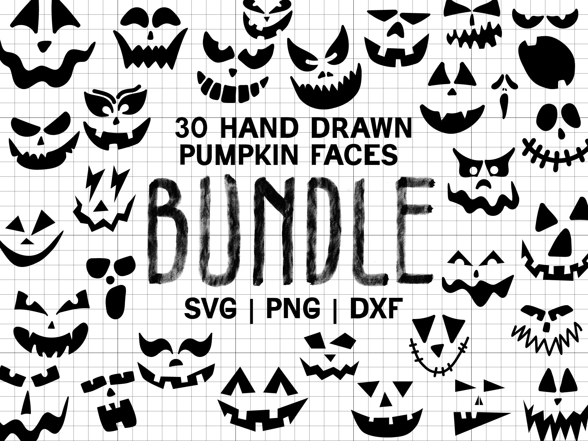 30 Pumpkin Faces SVG Bundle Fall SVG Bundle Halloween SVG - Etsy