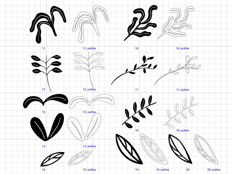 20 Wacky Leaves SVG Bundle Wacky Leaves SVG for Cricut Cut File Digital ...
