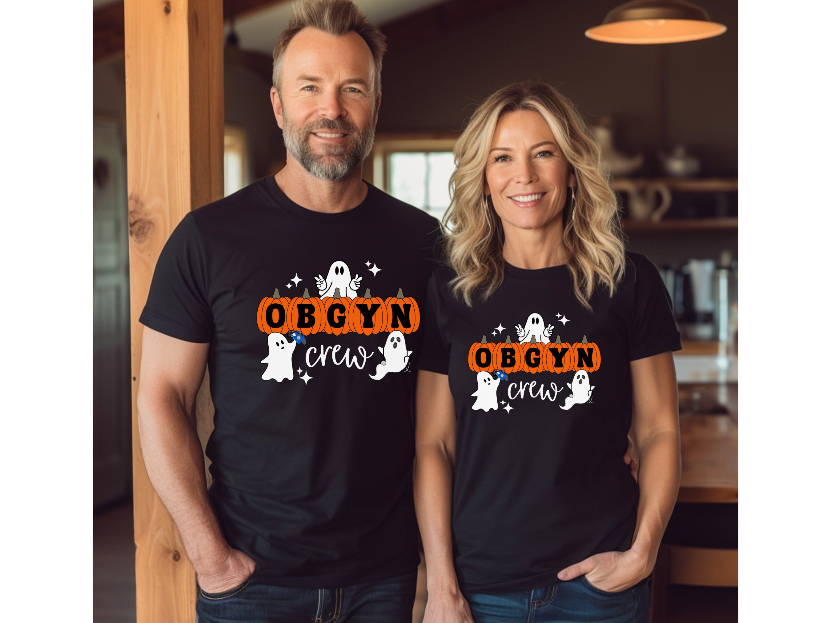 OBGYN Crew Halloween Retro Ghost & Pumpkin Shirt for - Etsy