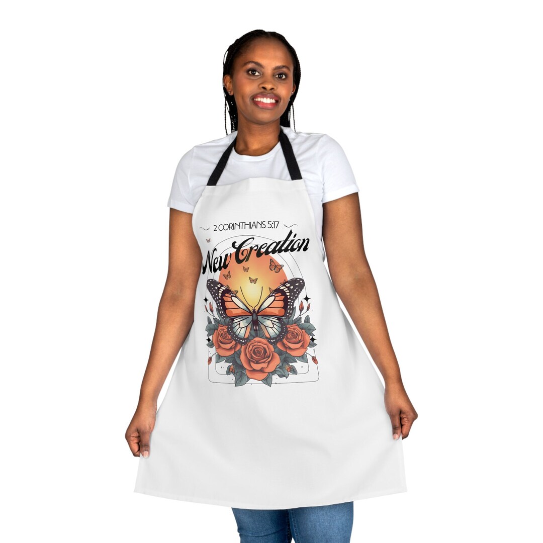 Christian Aesthetic Bible Verse Butterfly/roses Apron for Women ...