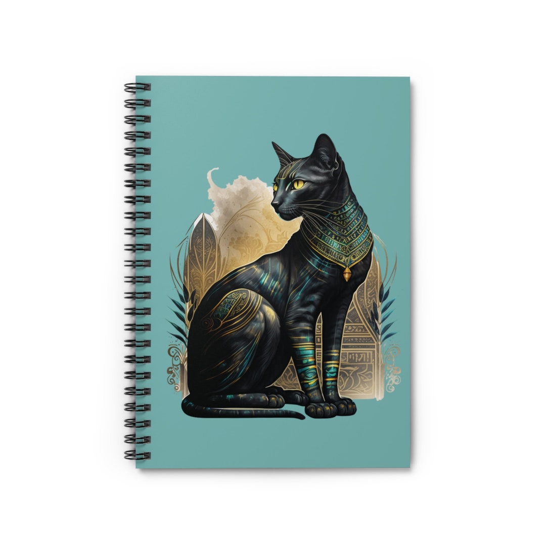 Egyptian Bastet Spiral Bound Journal for Women & Men. Black Cat, Bast ...