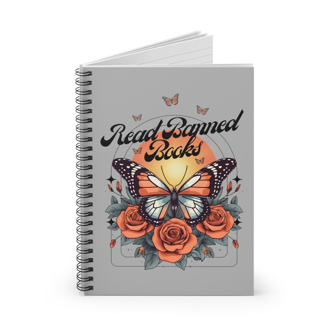 Read Banned Books Retro Butterfly & Roses Journal for Women, Book ...