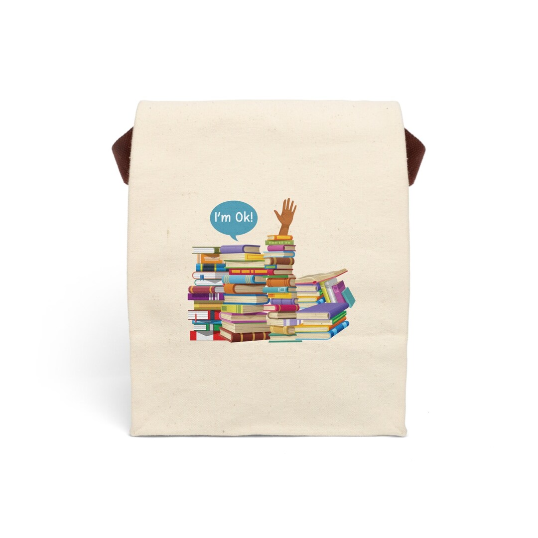 Book Lovers Funny Canvas Lunch Bag. Librarian, Bookworm, Bookish ...