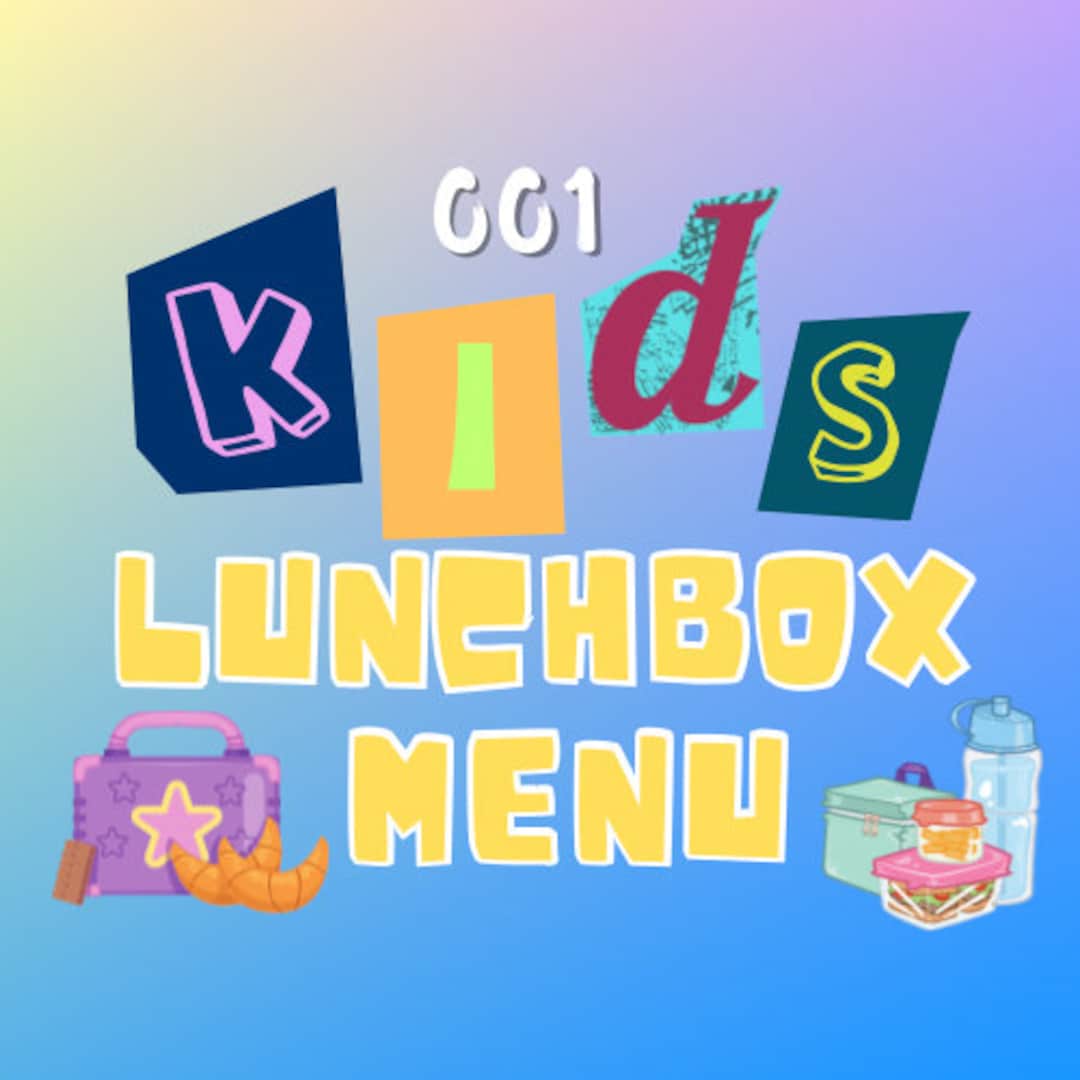 001-KIDS Lunchbox Menu - Etsy