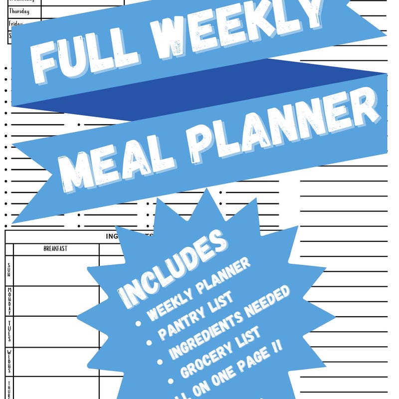 Meal Full Menu - Etsy