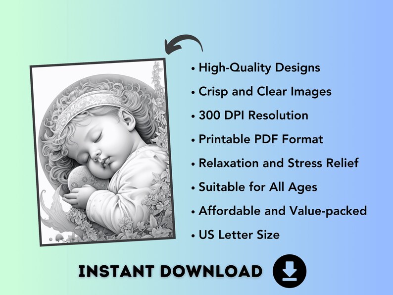 50 Sweet Dreams Coloring Pages for Adults, Grayscale Coloring Book ...