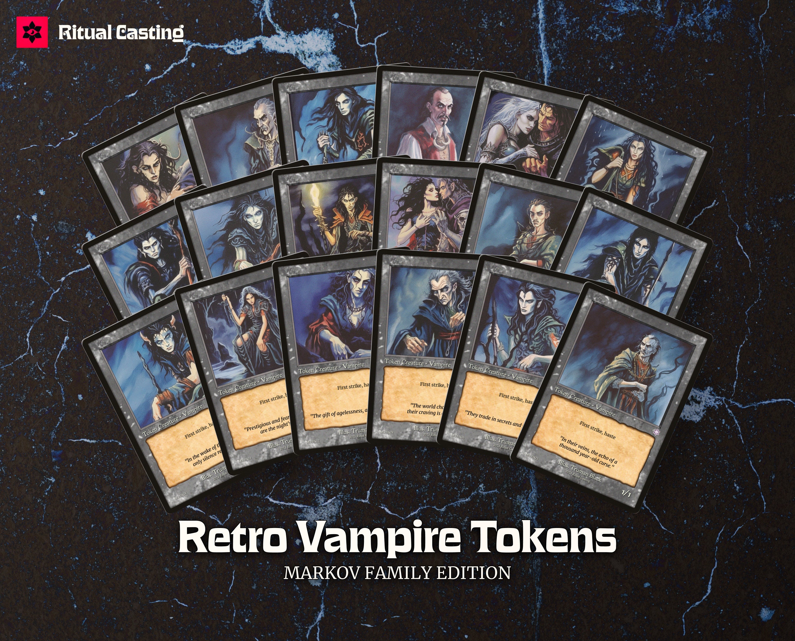 Vampire Tokens Retro Frame MTG 18 Cards Markov Family - Etsy