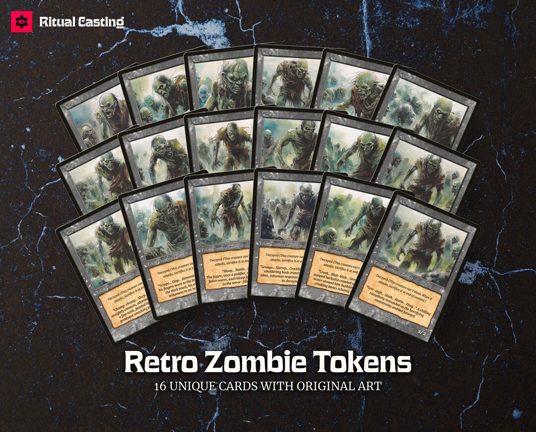 Retro Frame MTG Zombie Tokens 18 Cards MTG Proxy Pack - Etsy