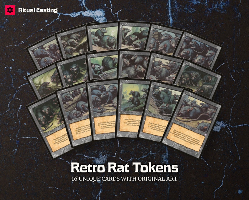 Rat Tokens Retro Frame MTG 18 Cards Narrative Edition - Etsy