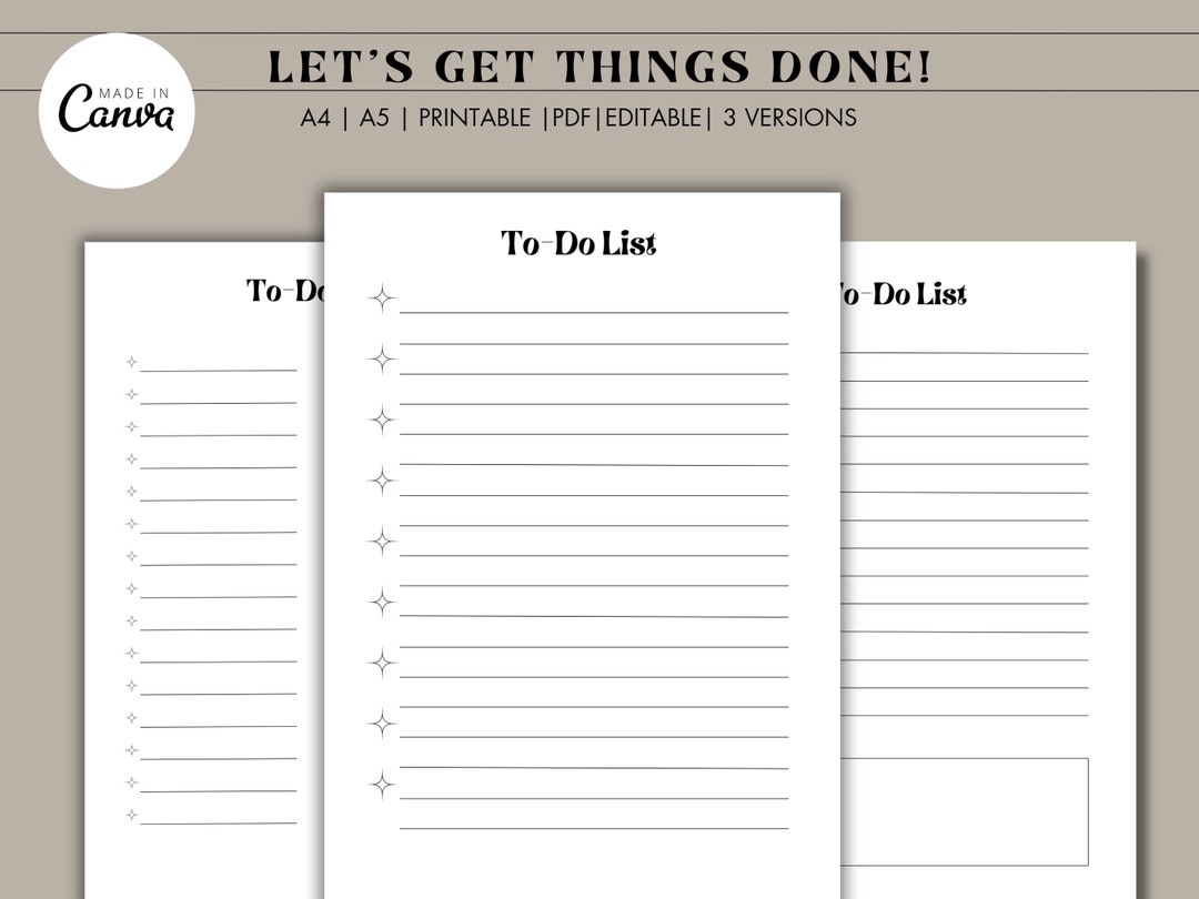 Minimalist To-do List | Printable List | Productivity List | Tasks ...