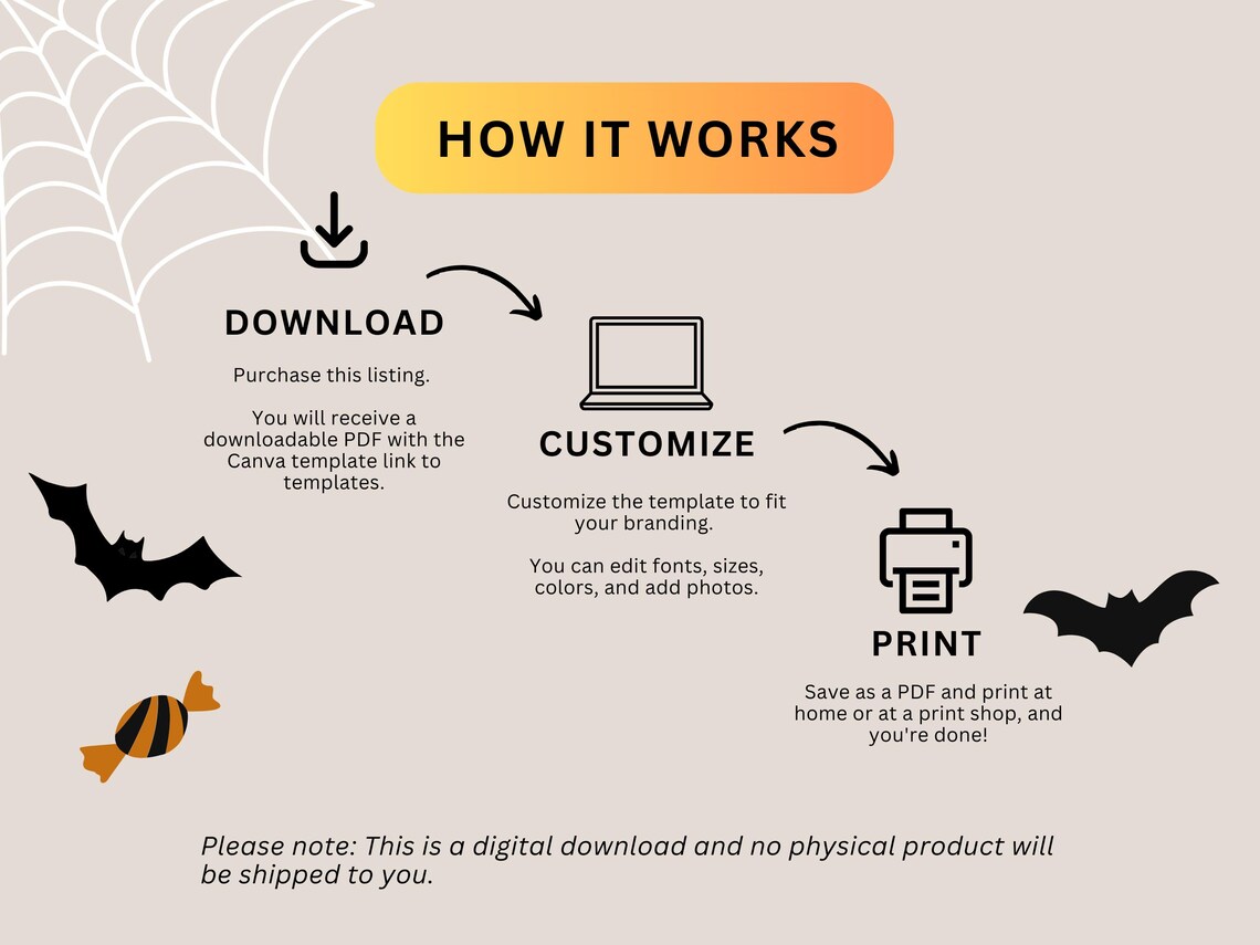 Spooky Halloween Recipe Card Template: Printable DIY (PDF & PNG) - Etsy