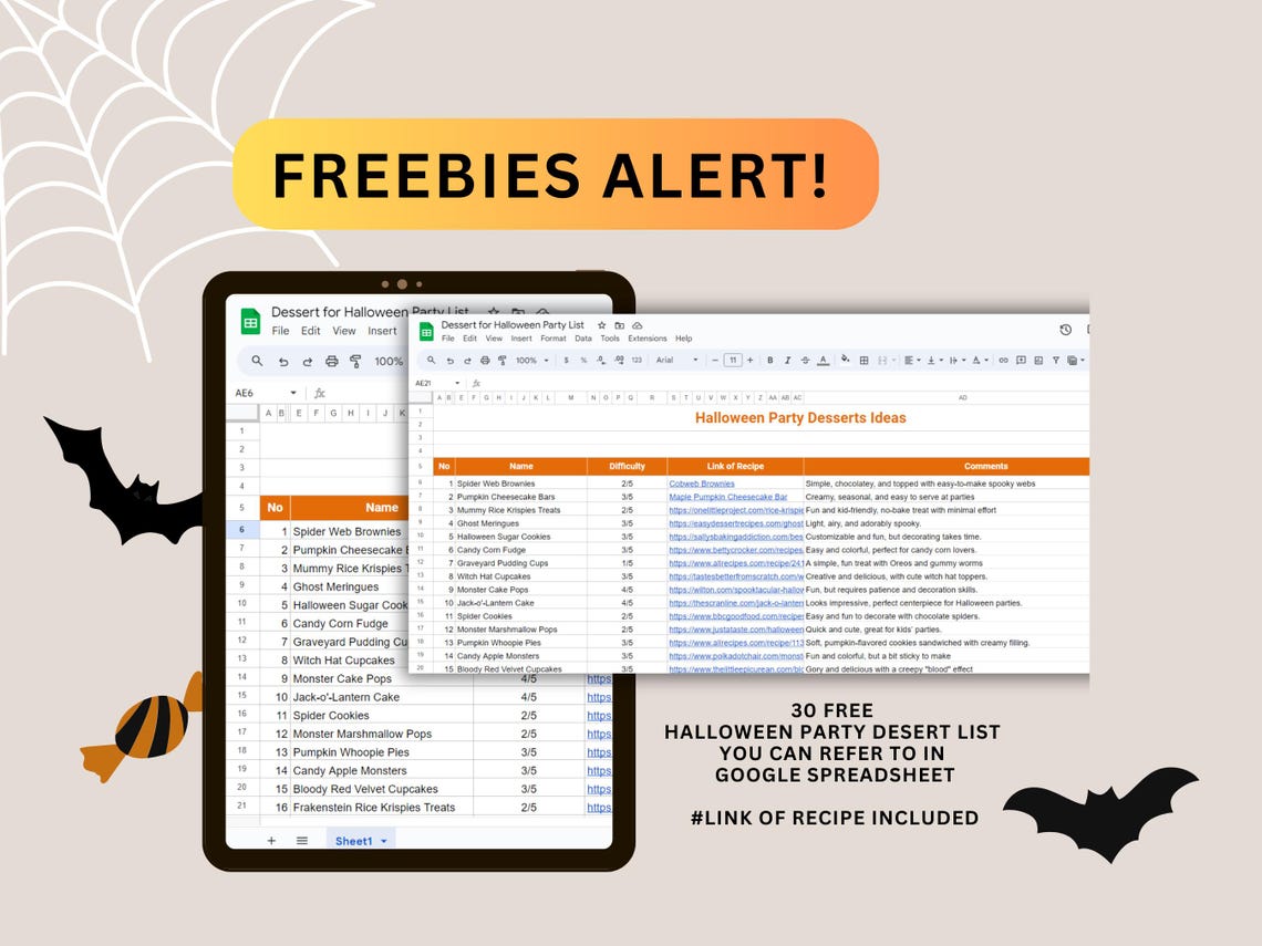 Spooky Halloween Recipe Card Template: Printable DIY (PDF & PNG) - Etsy
