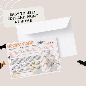 Spooky Halloween Recipe Card Template: Printable DIY (PDF & PNG) - Etsy
