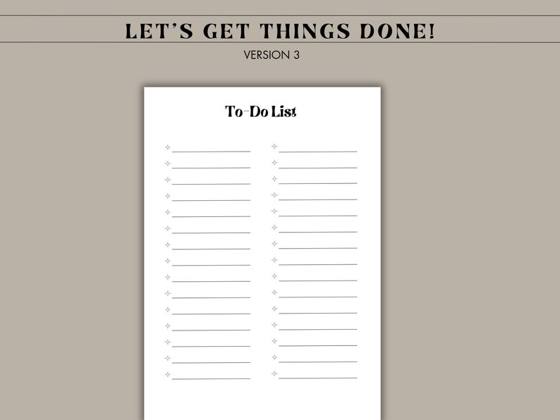 Minimalist To-do List Printable List Productivity List Tasks Tracker ...